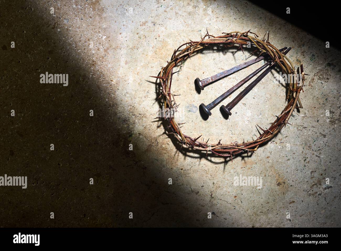 Crown of Thorns and Nails Stock Photo - Alamy