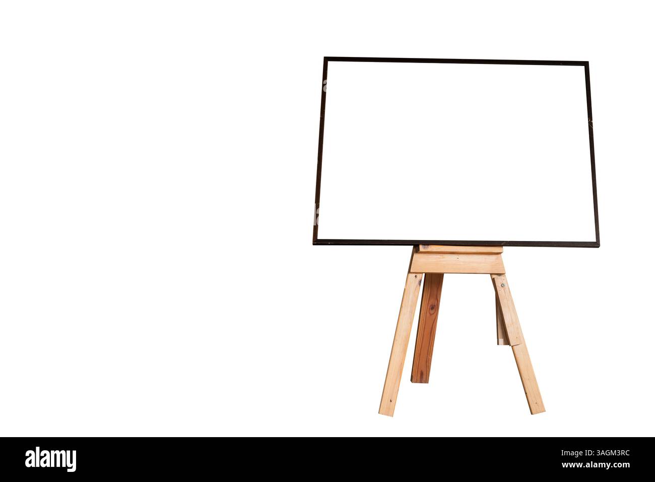 Easel with vertical canvas. Menu announcement board set isolated on ...