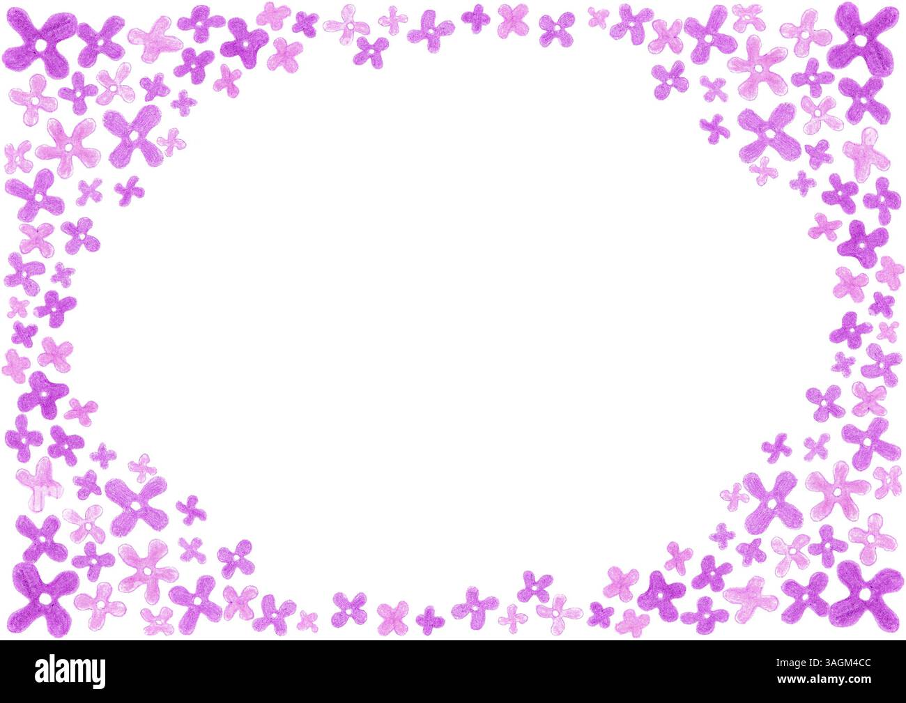 Frame with floral patterns in each corner and around background edges ...