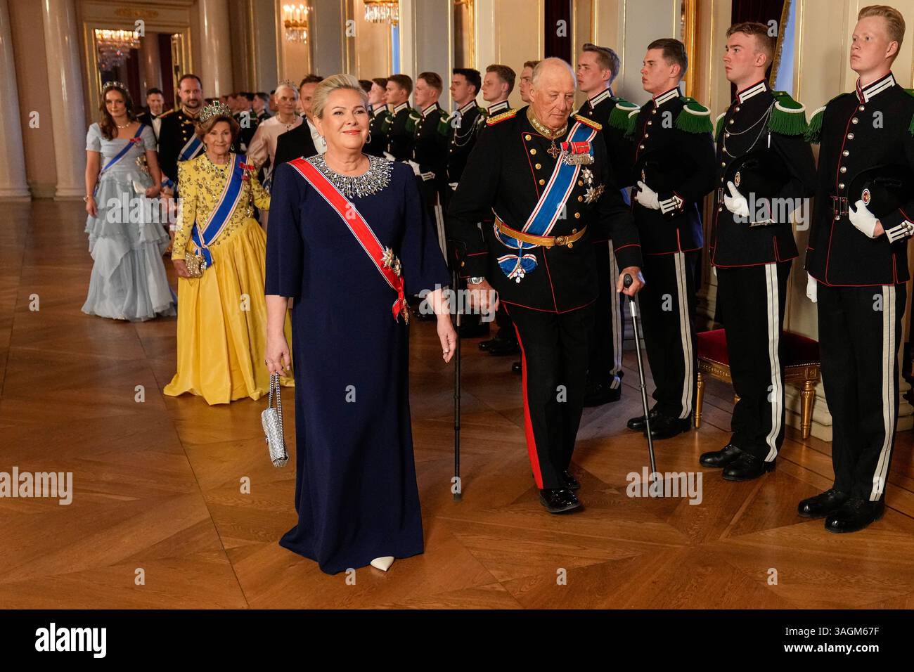 Oslo 20250408. Icelandic President Halla Tómasdóttir and King Harald on ...