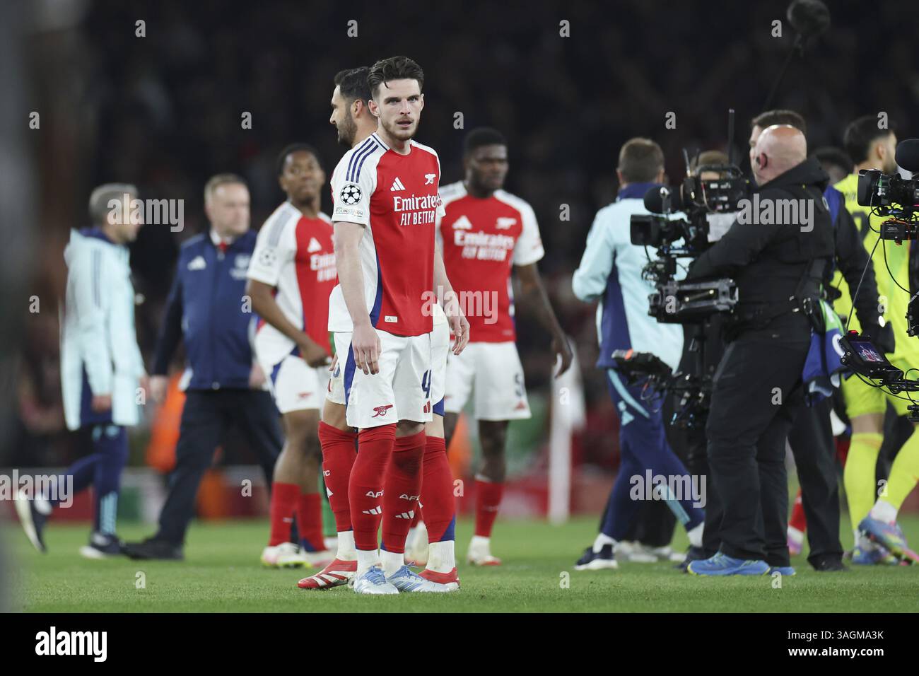Declan Rice of Arsenal at full time during the UEFA Champions League ...