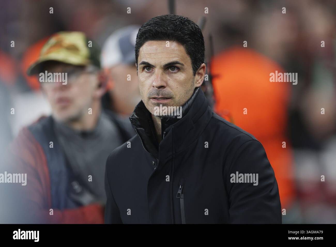 Mikel Arteta, head coach of Arsenal ahead of the UEFA Champions League, Quarter-finals, 1st leg ...