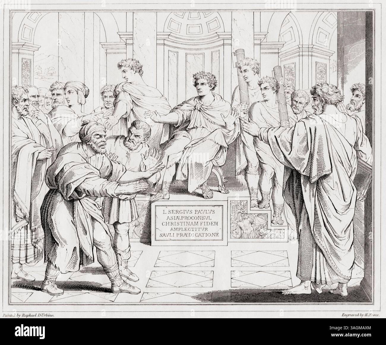 Elymas the sorcerer struck blind. After a 19th century print Stock ...