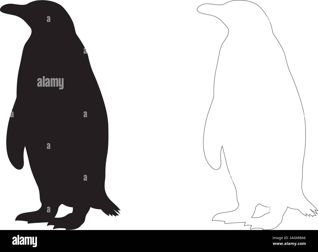 Penguin silhouette illustration vector art on white background Stock ...