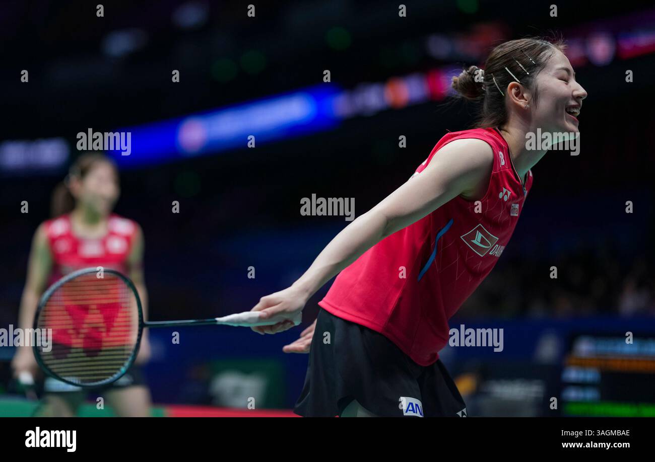 (250409) -- NINGBO, April 9, 2025 (Xinhua) -- Matsuyama Nami/Shida ...