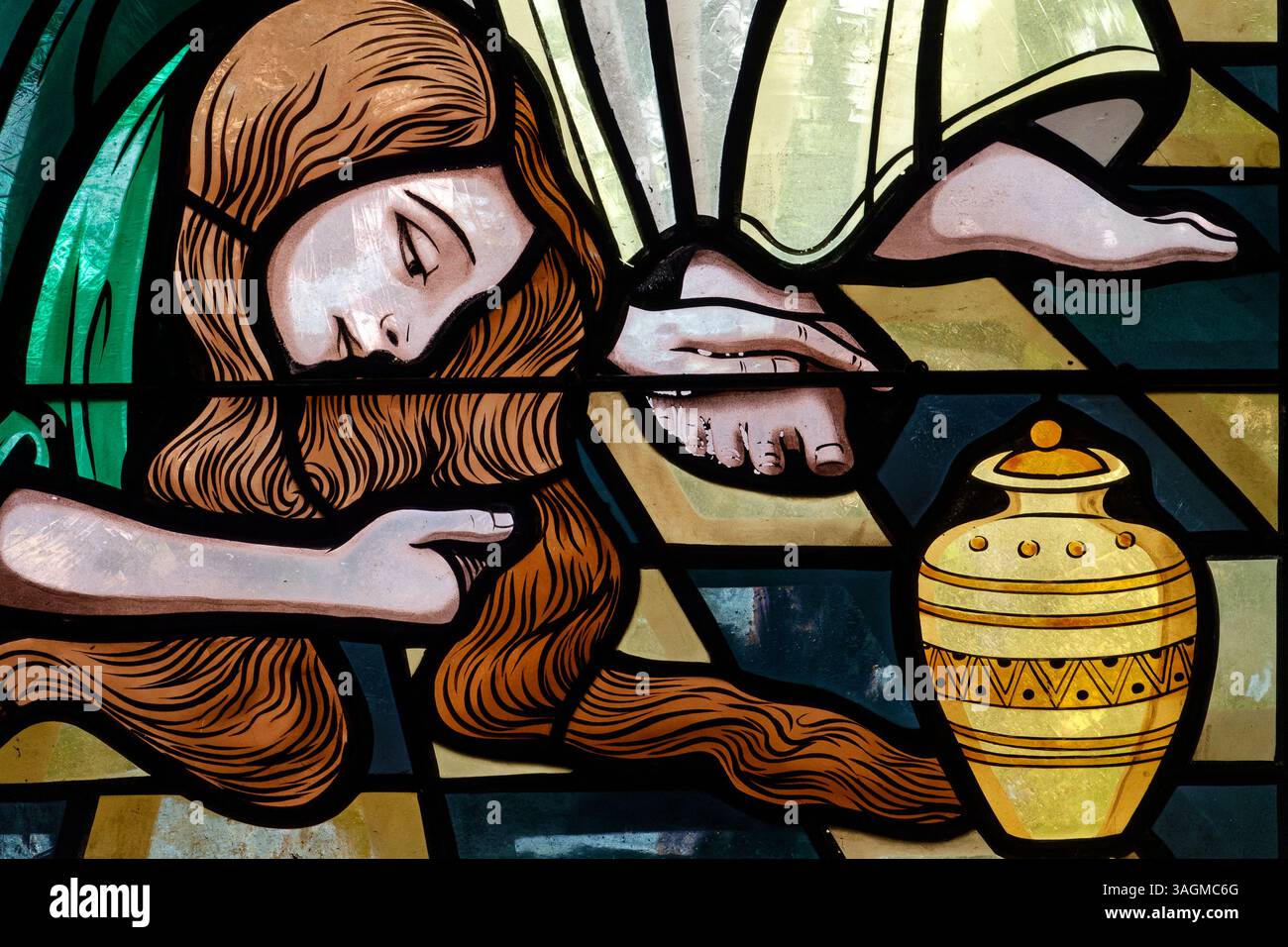 Thônes, FRANCE - 05-21-2024: Stained glass (19th century) of Saint Mary ...