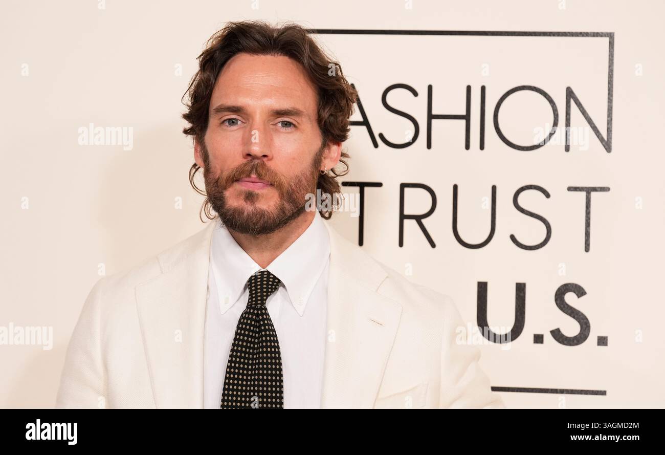 Sam Claflin arrives at the Fashion Trust U.S. Awards on Tuesday, April ...