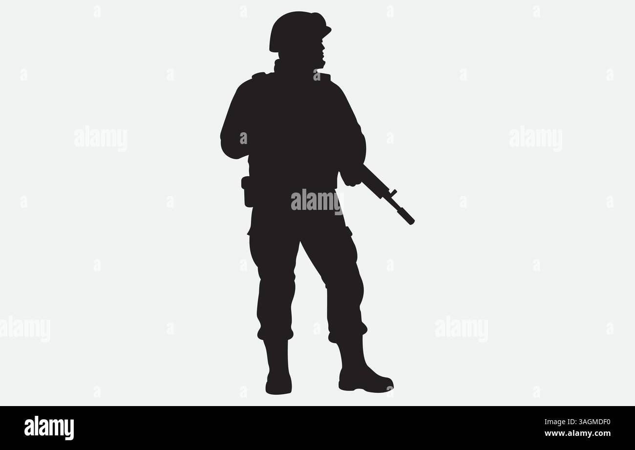Soldier outline Stock Vector Images - Alamy