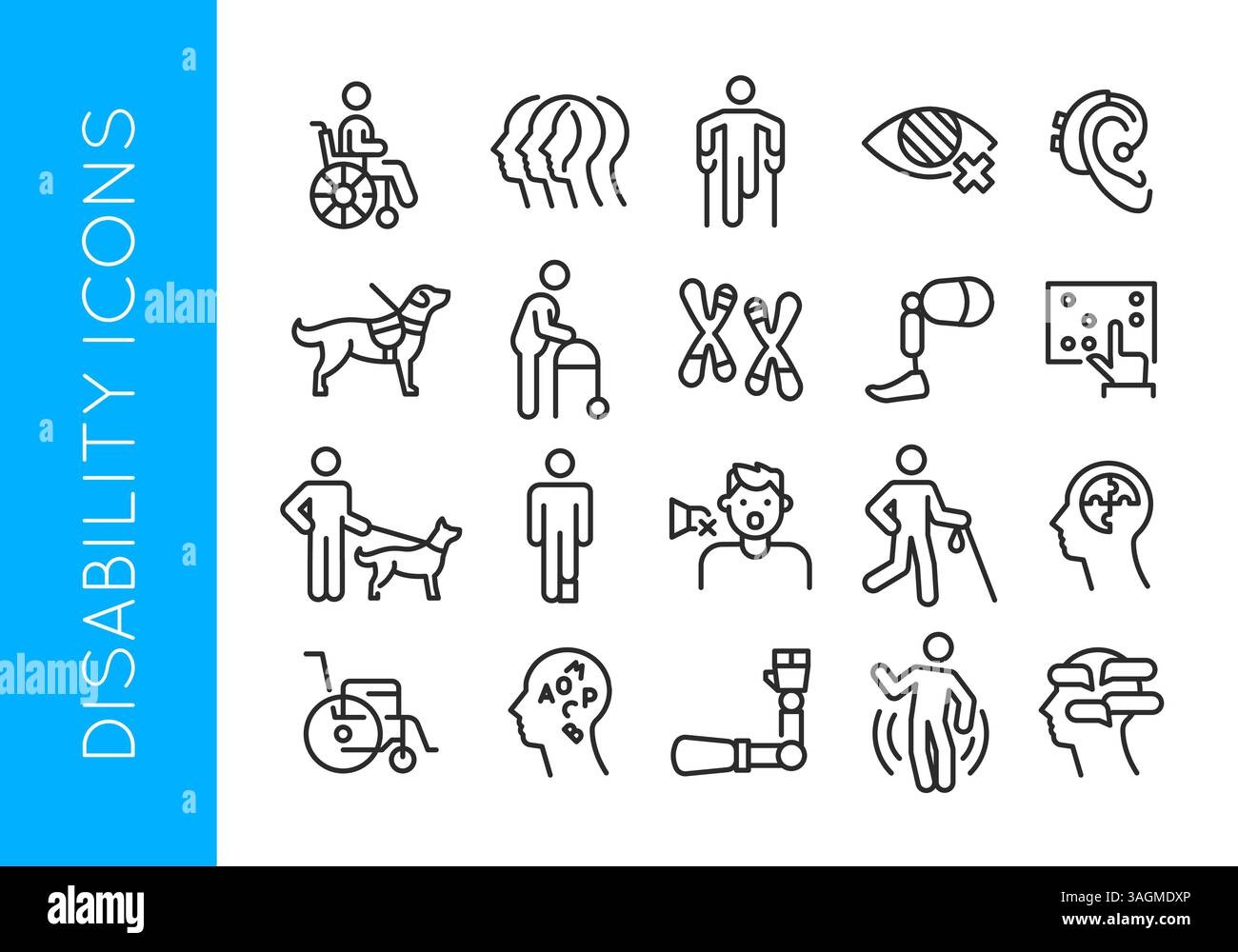 Disability Icon Set Stock Vector Image & Art - Alamy