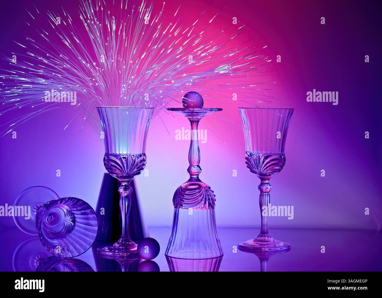 Crystal clear glass goblets shine hi-res stock photography and images ...
