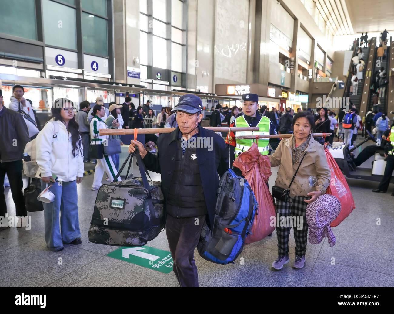 Passengers are seen at Wuchang railway station, Wuhan City, central ...