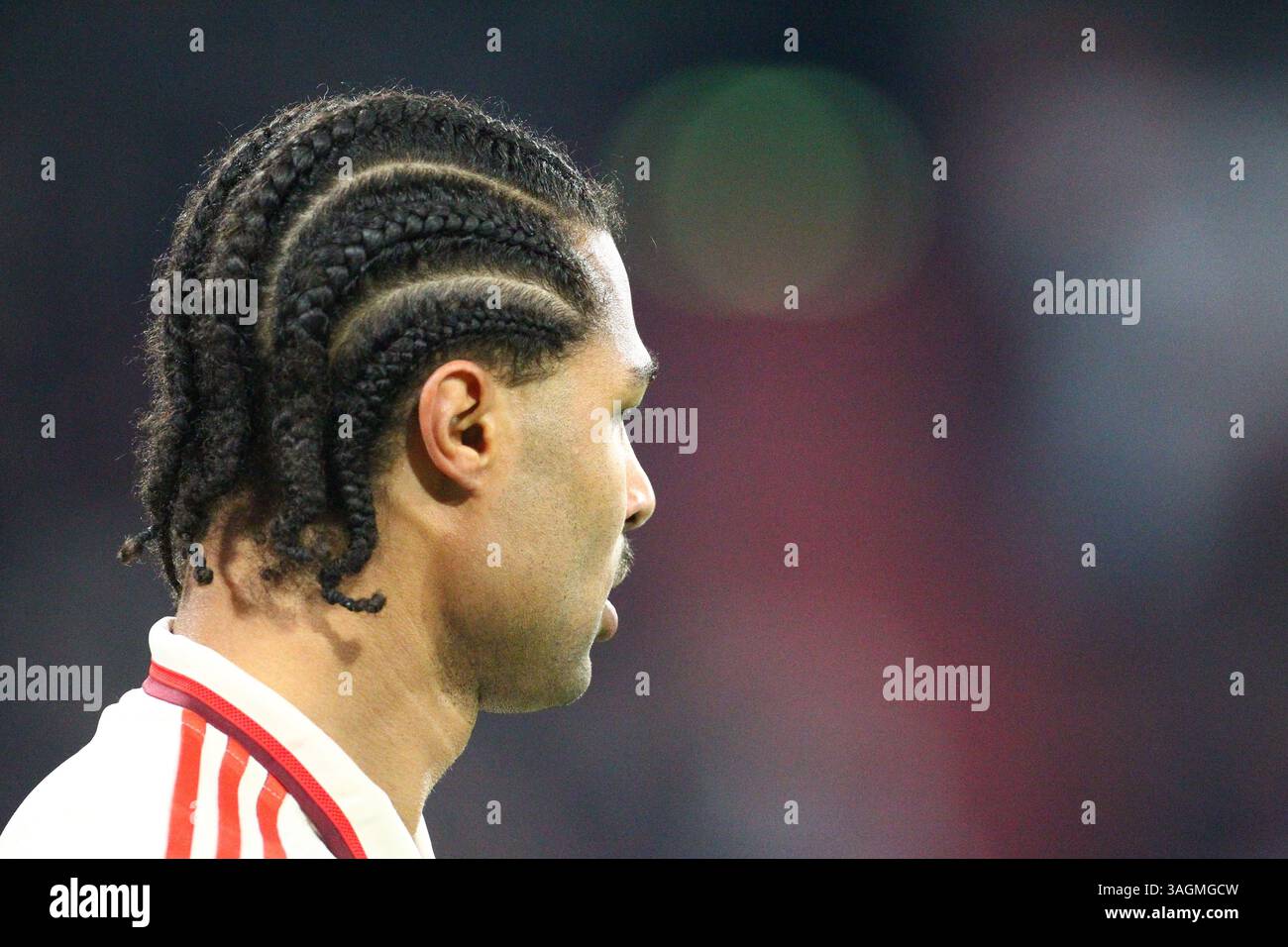 München , Germany. 8th April 2025. Serge Gnabry of Bayern is seen ...