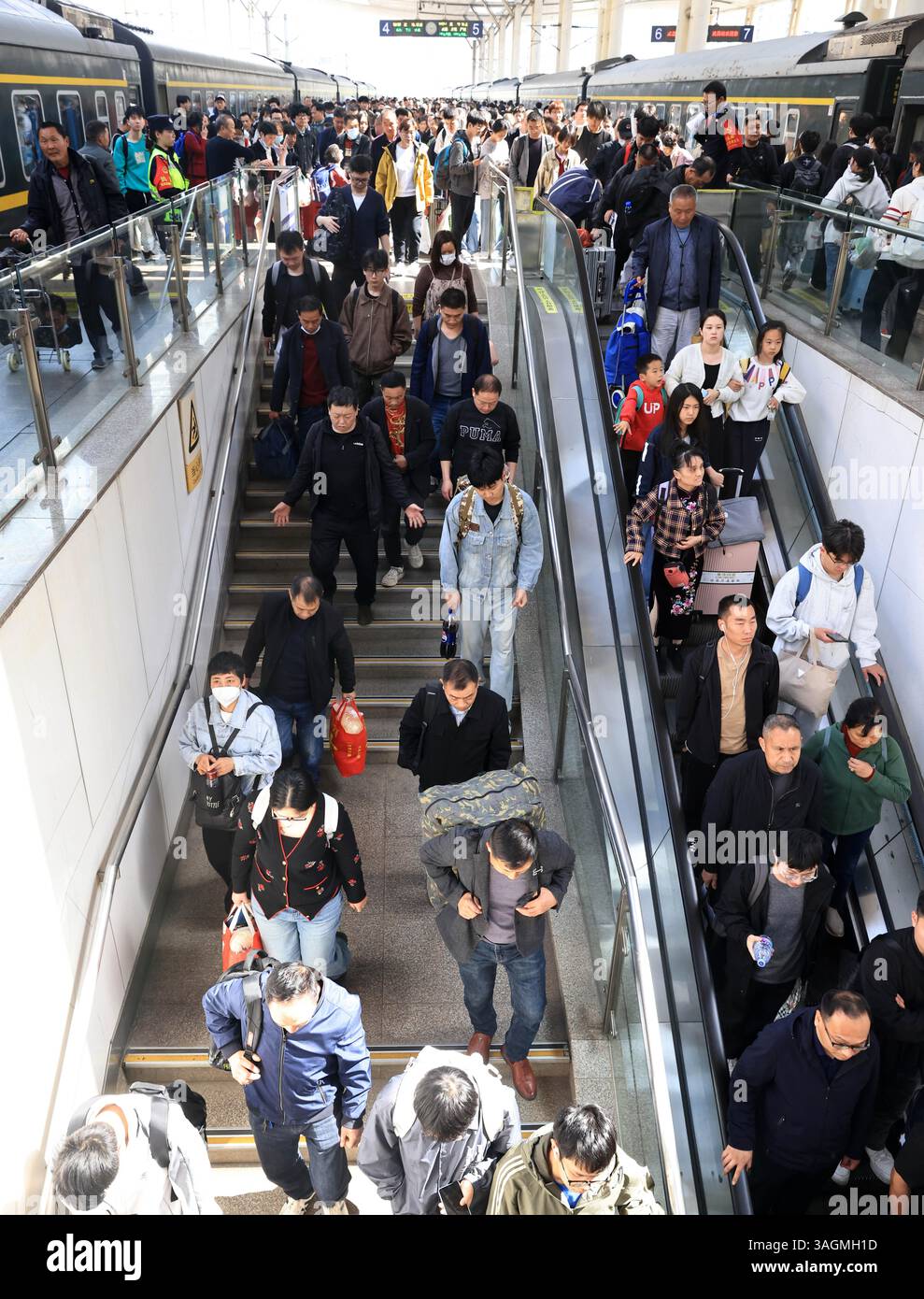 Passengers are seen at Wuchang railway station, Wuhan City, central ...