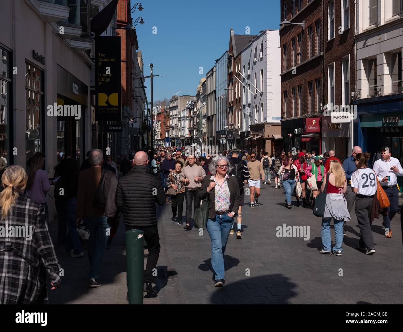 People walking on Grafton Street in Dublin city, Ireland Stock Photo ...