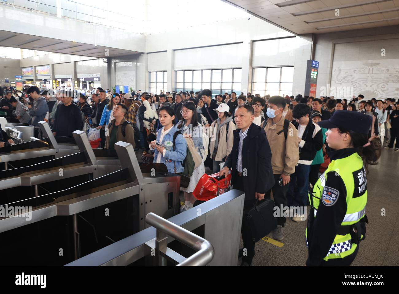 Passengers are seen at Wuchang railway station, Wuhan City, central ...