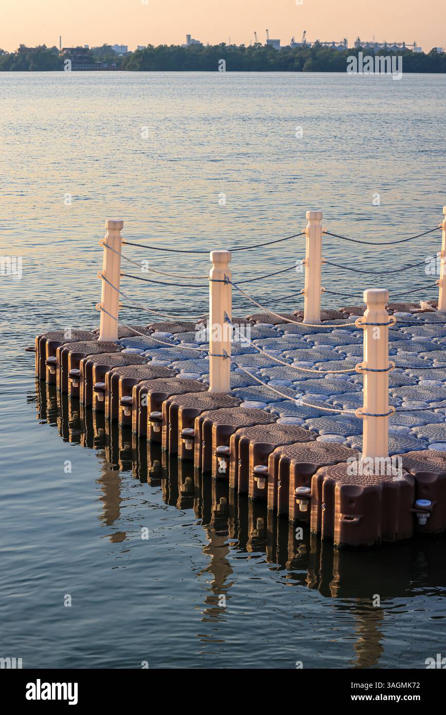 Floating Jigsaw Or Floating Plastic Pontoon Walkway Floating In The Sea