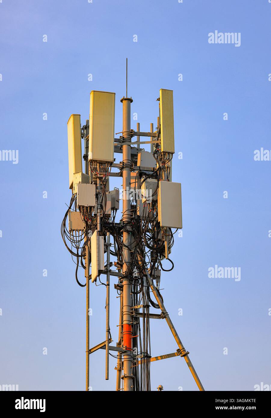 Wireless Communication Antenna pole, Mobile phone mast antenna pole on ...