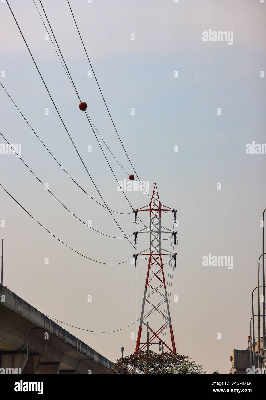 High voltage post, High voltage tower, show with high voltage ...