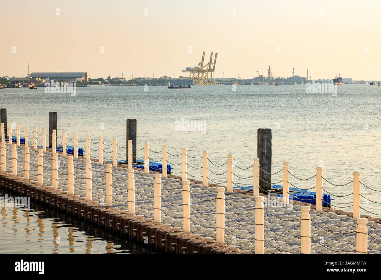 Floating Jigsaw Or Floating Plastic Pontoon Walkway Floating In The Sea