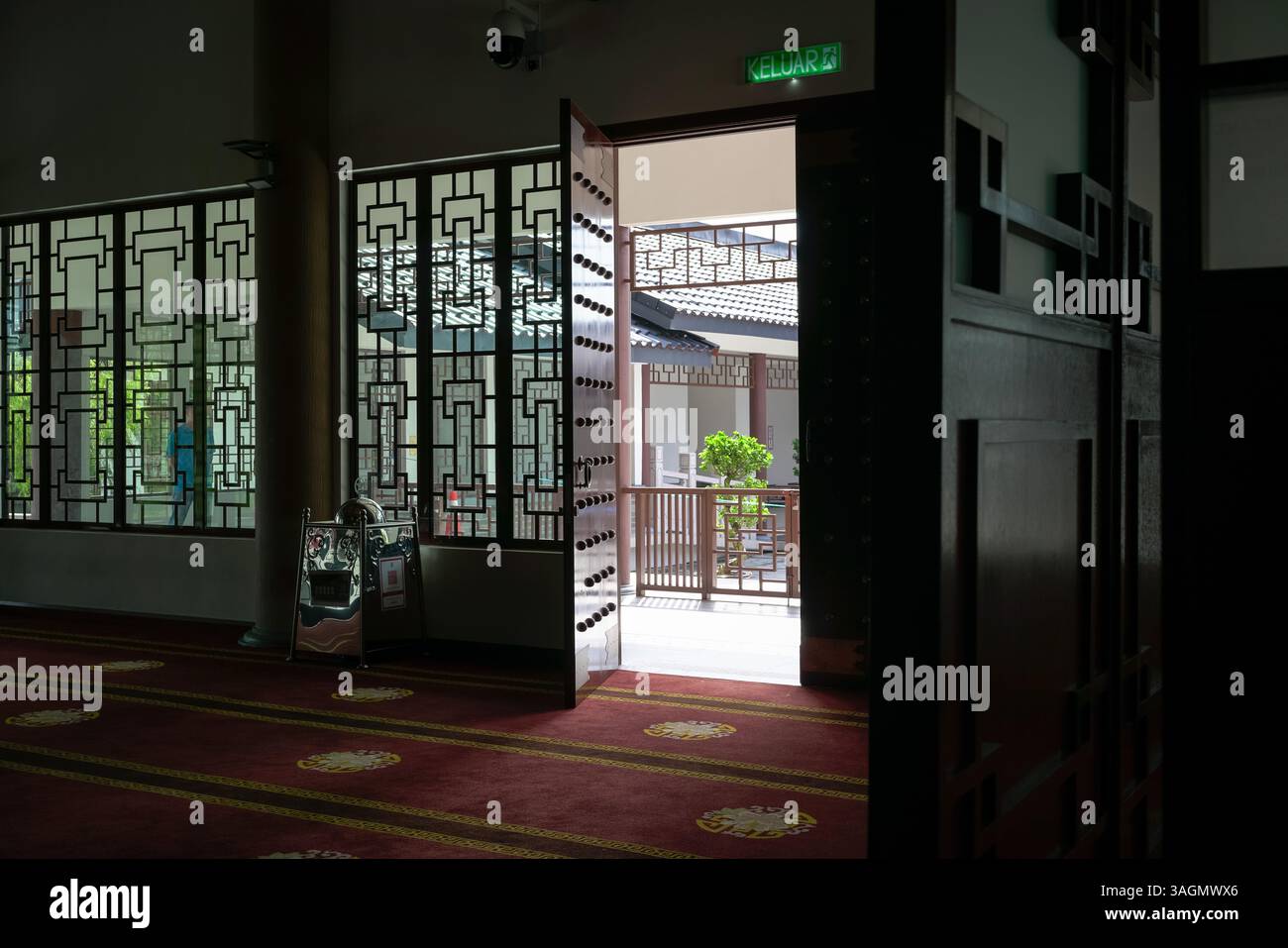 Klang, Malaysia - Apr 1, 2025: The interior prayer hall of Masjid Jamek ...