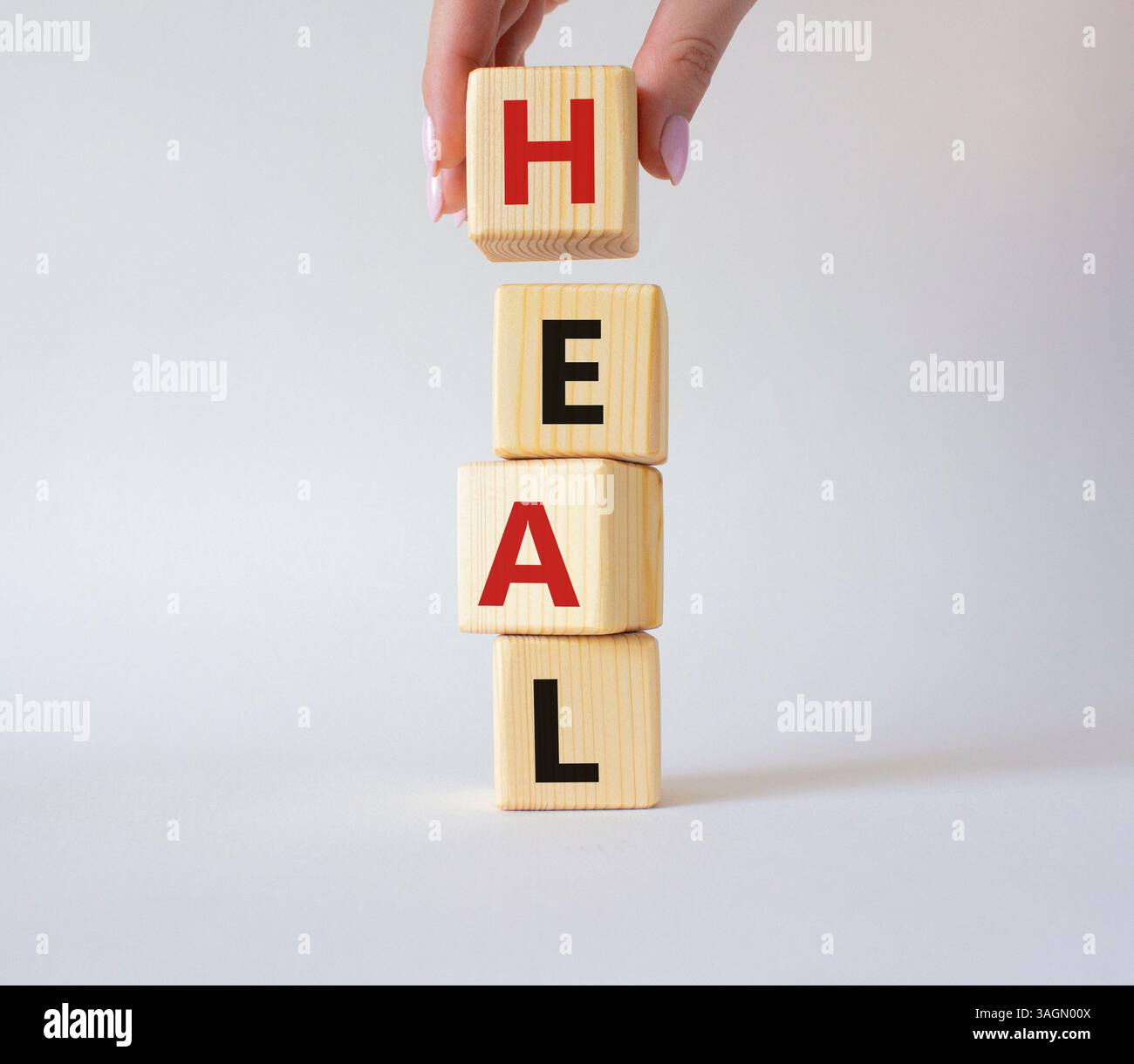 Heal symbol. Concept word Hate on wooden cubes. Doctor Heal. Beautiful ...