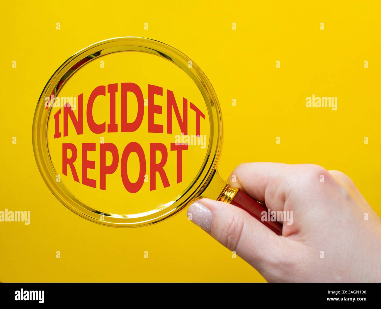 Incident Report symbol. Concept word Incident Report on magnifying ...