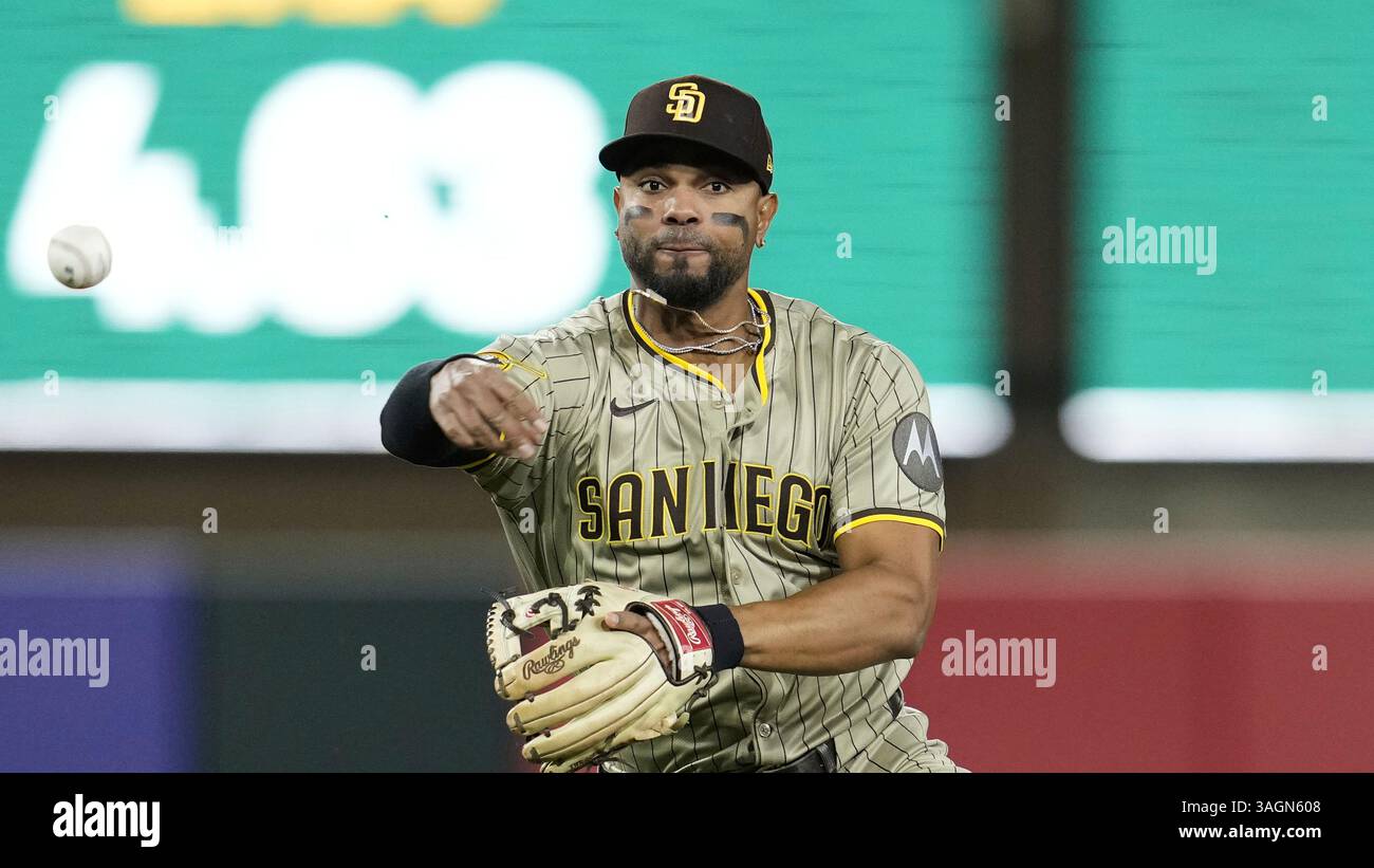 San Diego Padres shortstop Xander Bogaerts throws to first base during ...