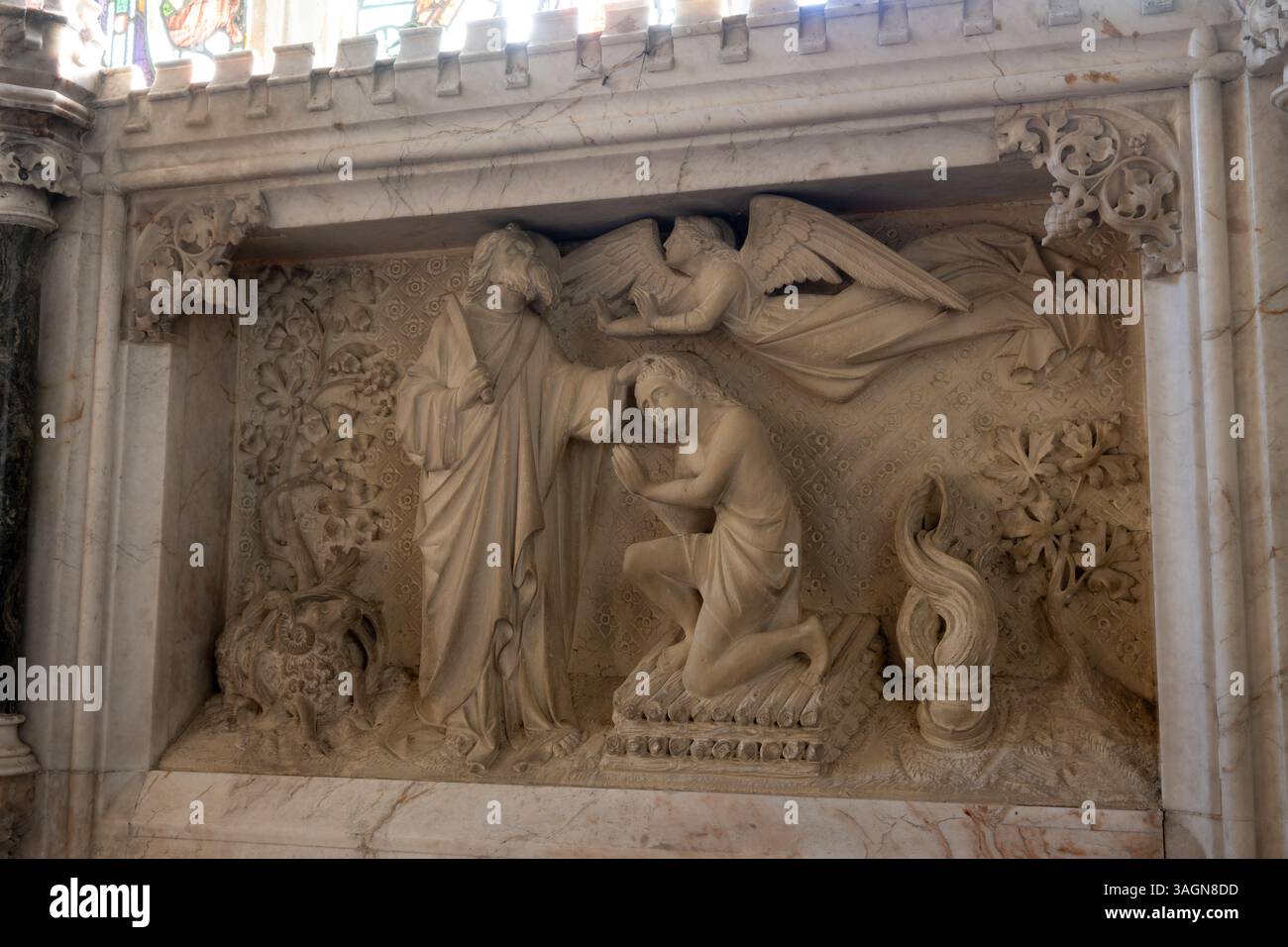 Reredos detail, Abraham’s sacrifice of Isaac, St. Mary the Virgin ...