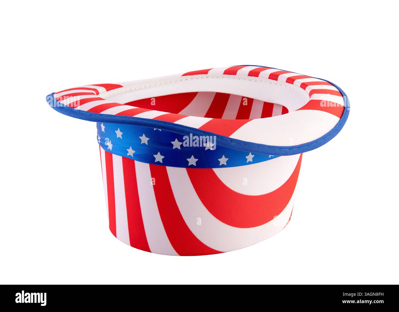 American inverted top hat isolated on white background with clipping ...