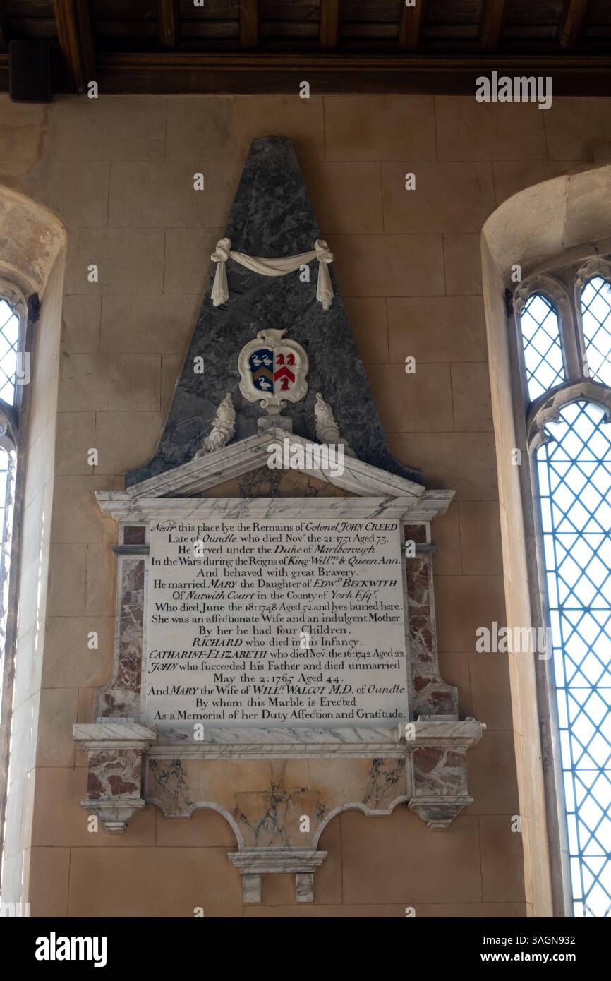 Colonel John Creed memorial, St. Mary the Virgin Church, Titchmarsh ...