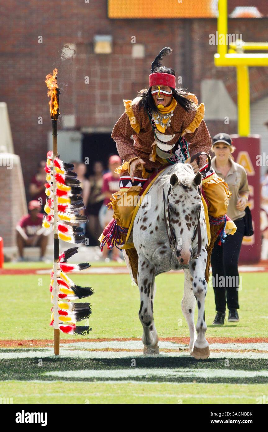 September 15, 2012: Florida State Seminoles mascot Chief Osceola and ...