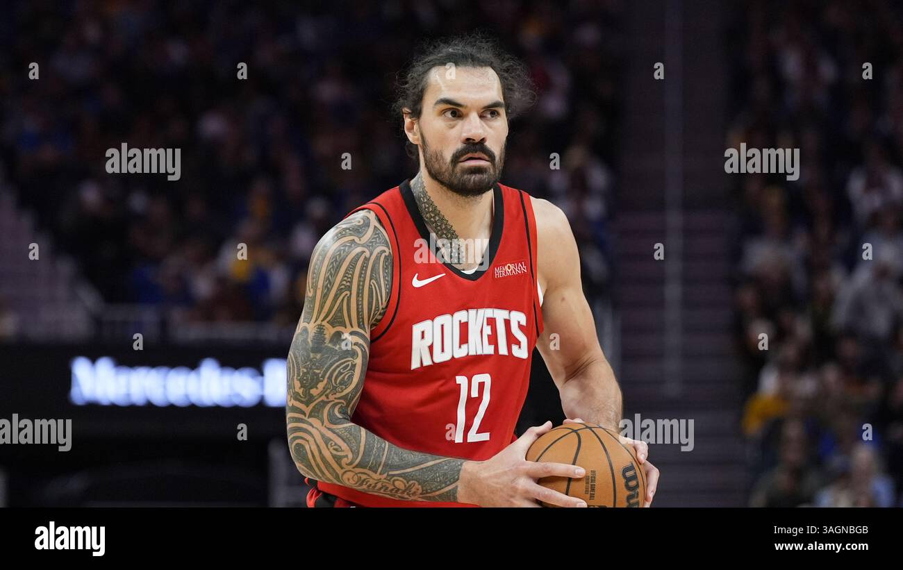 Houston Rockets center Steven Adams against the Golden State Warriors ...