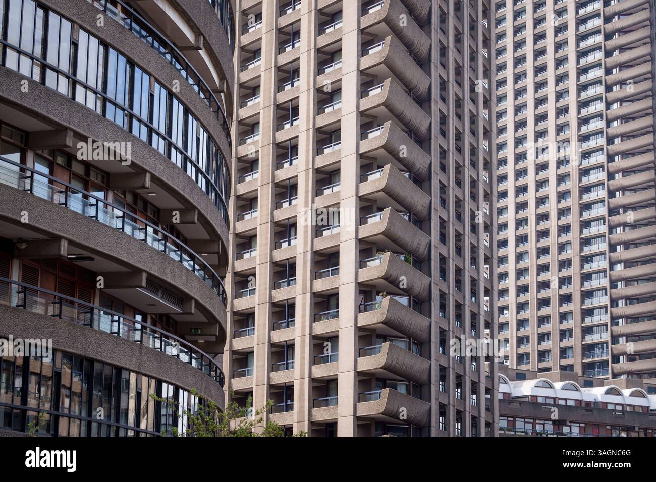 Residential flats and brutalist-style concrete architecture of the ...