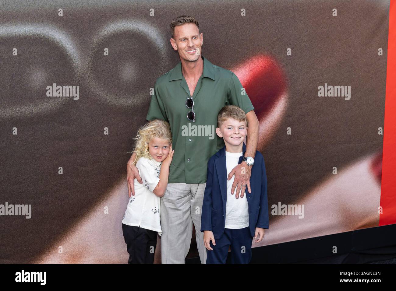 Christopher Landon and family attend the arrivals of Universal Pictures ...