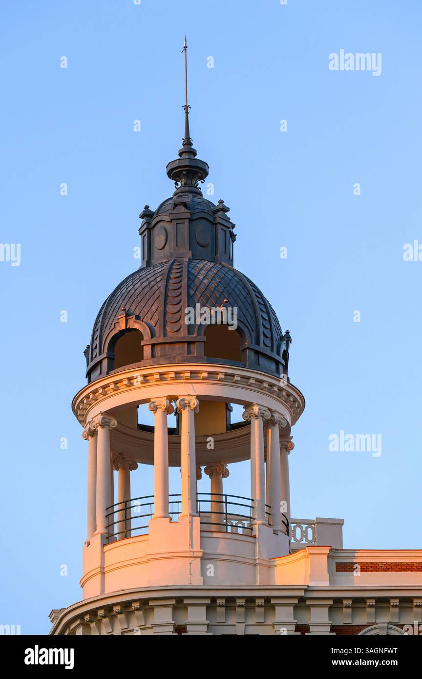 Gazebo capital structure on the historic building Casa Cerda Stock ...