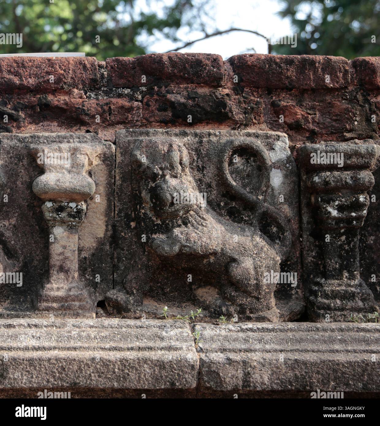 Sri Lanka. Ancient ciy of Polonnaruwa. Ruins. Detail of the ruins Stock ...