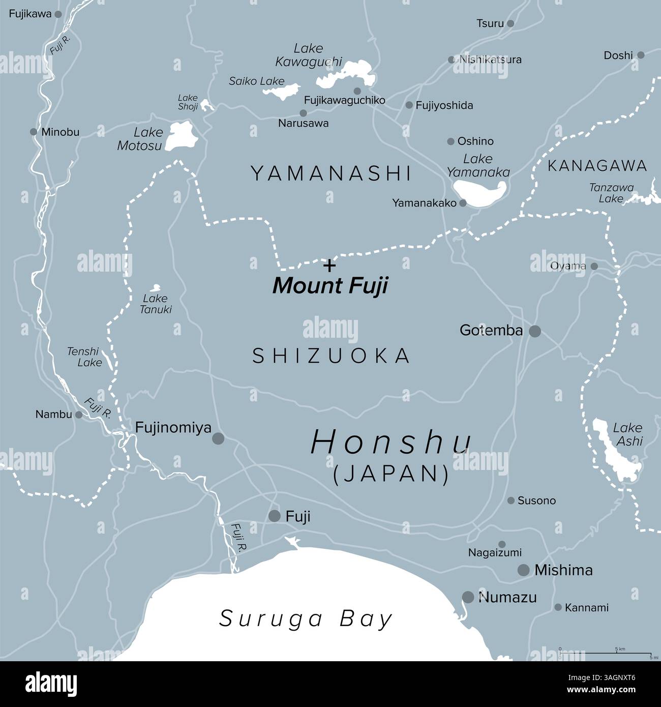 Map of yamanashi hi-res stock photography and images - Alamy