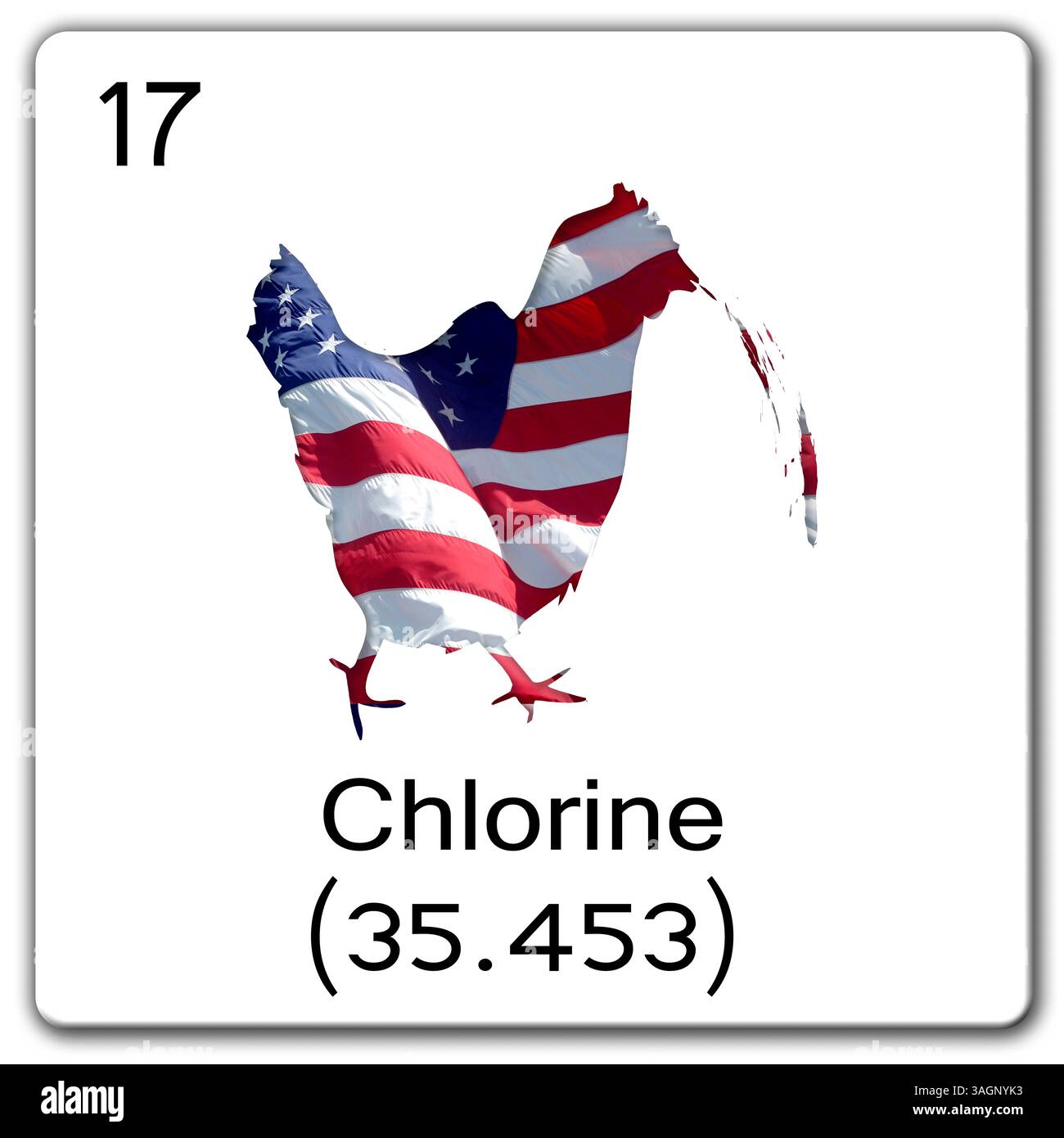 Digital Illustration - Chemical periodic table style tile Cl Chlorine ...