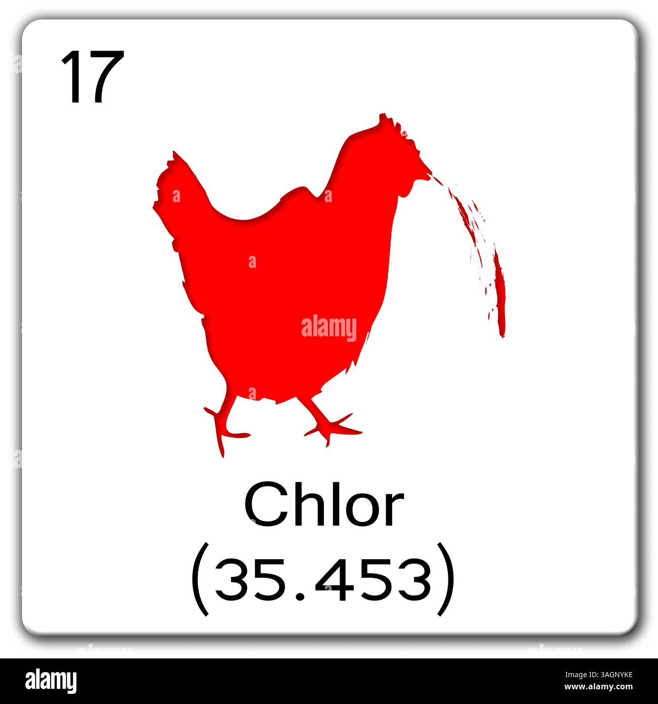 Digital Illustration - Chemical periodic table style tile Cl Chlor ...