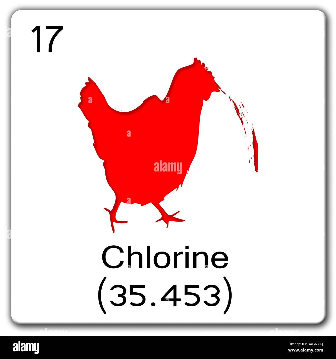 Digital Illustration - Chemical periodic table style tile Cl Chlorine ...