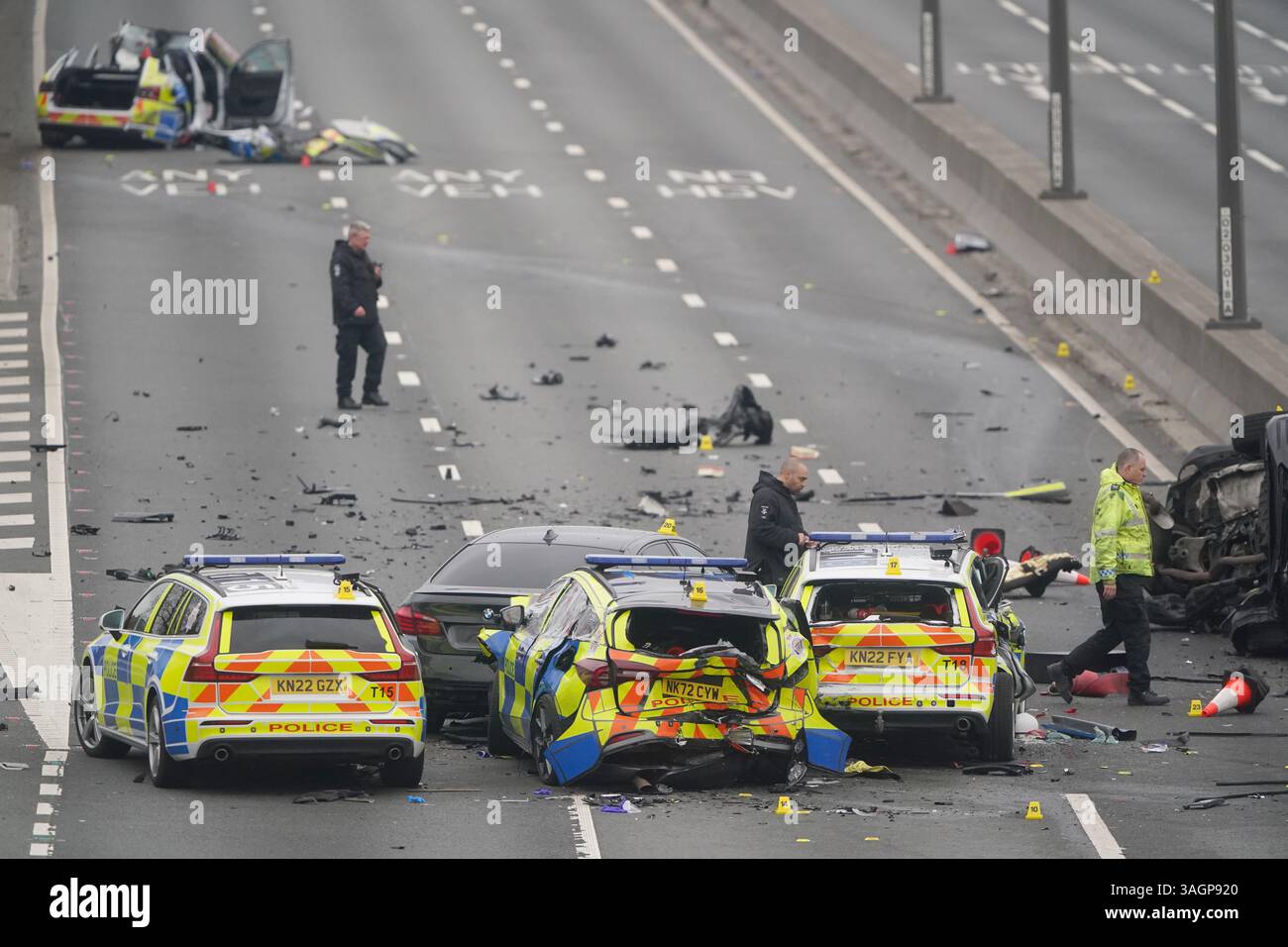 The scene on the A1, which has been shut in both directions on Tyneside ...