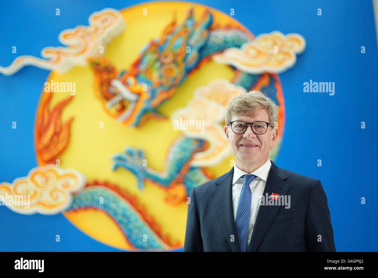 Lego CEO Niels Christiansen poses for a photo at Lego factory in Binh ...