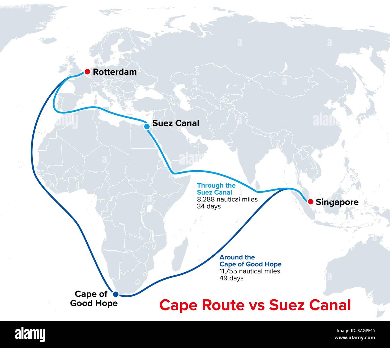 Map of the suez canal hi-res stock photography and images - Alamy