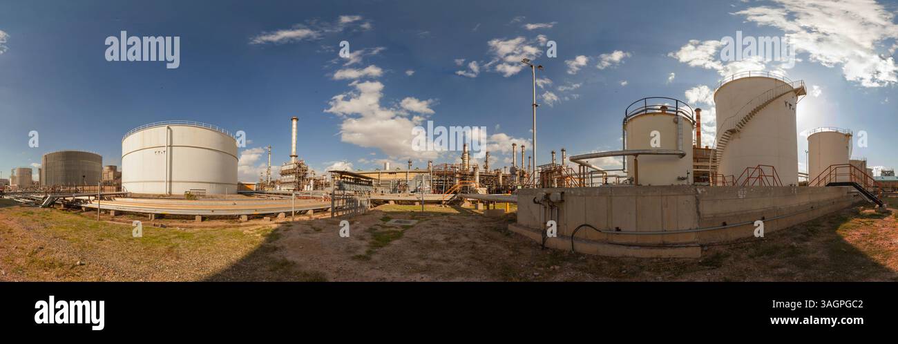 Tabriz Oil Refinery, Iran – A panoramic view of the industrial complex ...
