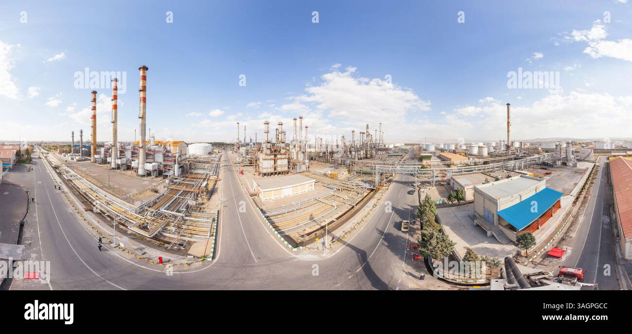Tabriz Oil Refinery, Iran – A panoramic view of the industrial complex ...