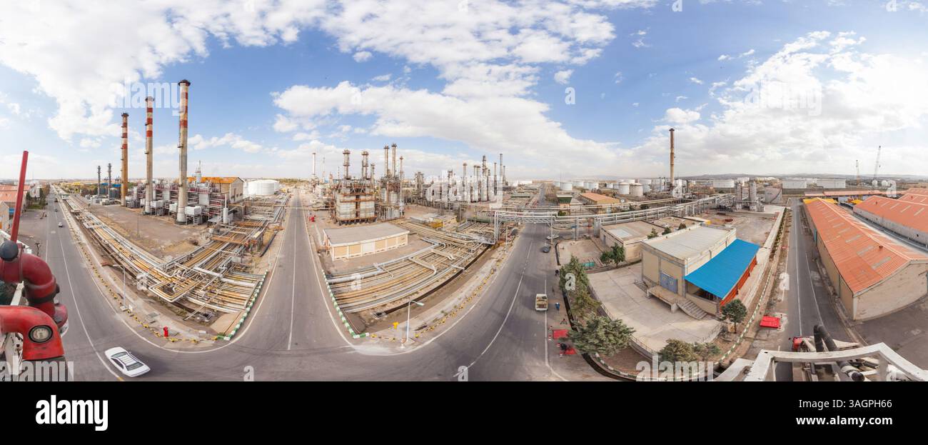 Tabriz Oil Refinery, Iran – A panoramic view of the industrial complex ...