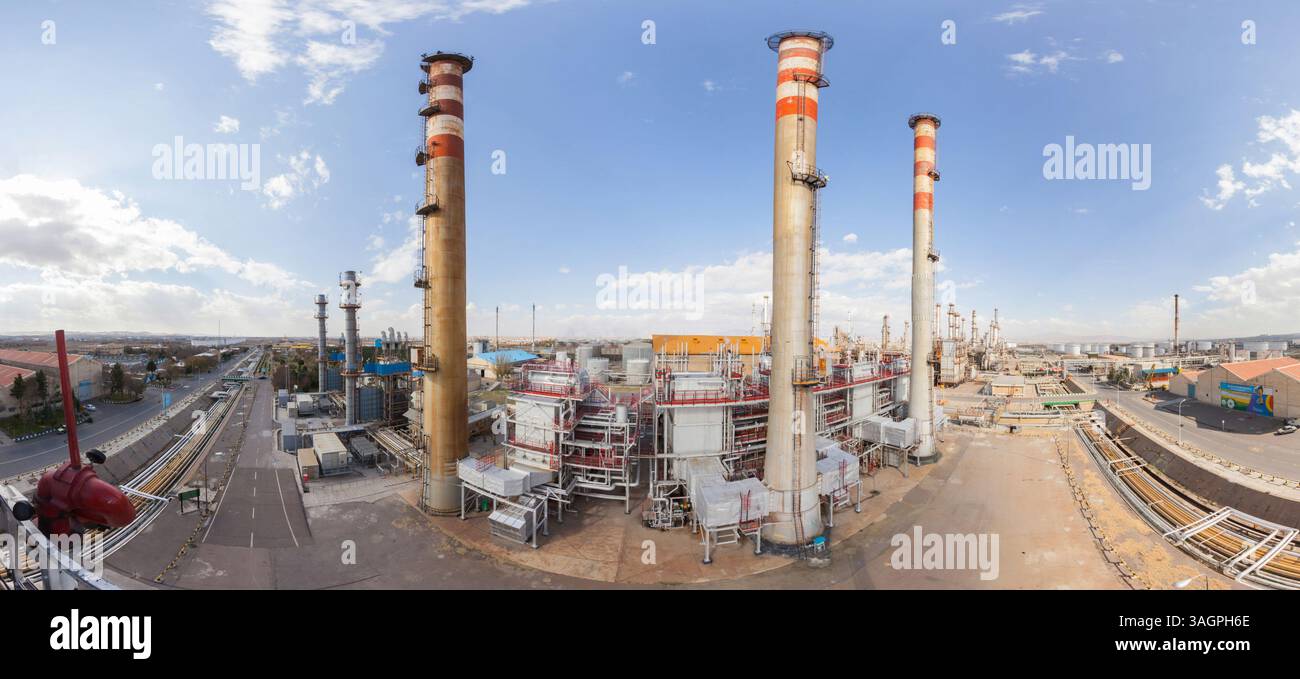 Tabriz Oil Refinery, Iran – A panoramic view of the industrial complex ...