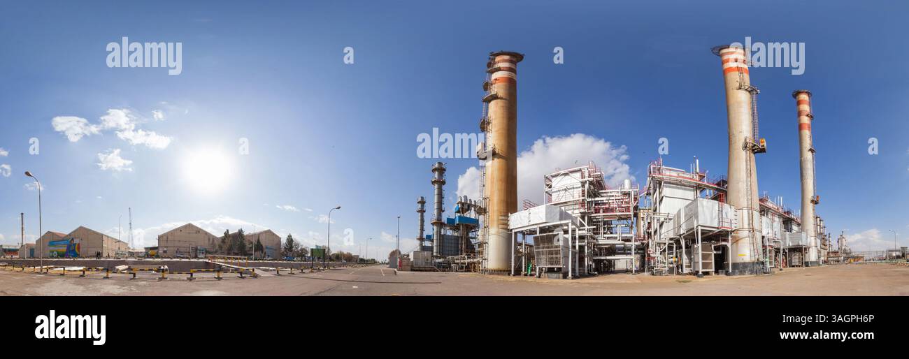 Tabriz Oil Refinery, Iran – A panoramic view of the industrial complex ...