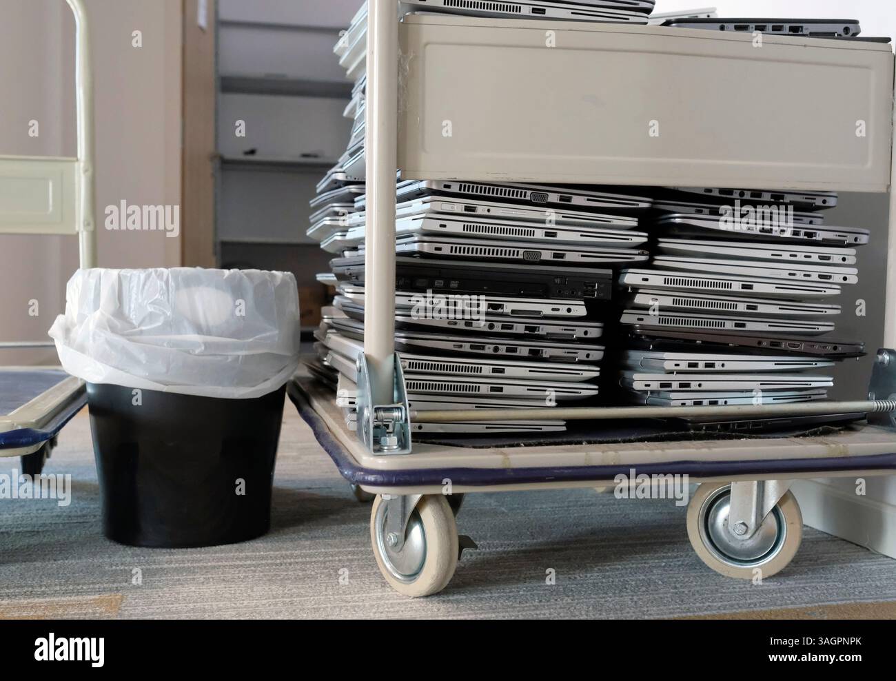 Electronic waste - stack of laptops to be discarded Stock Photo - Alamy