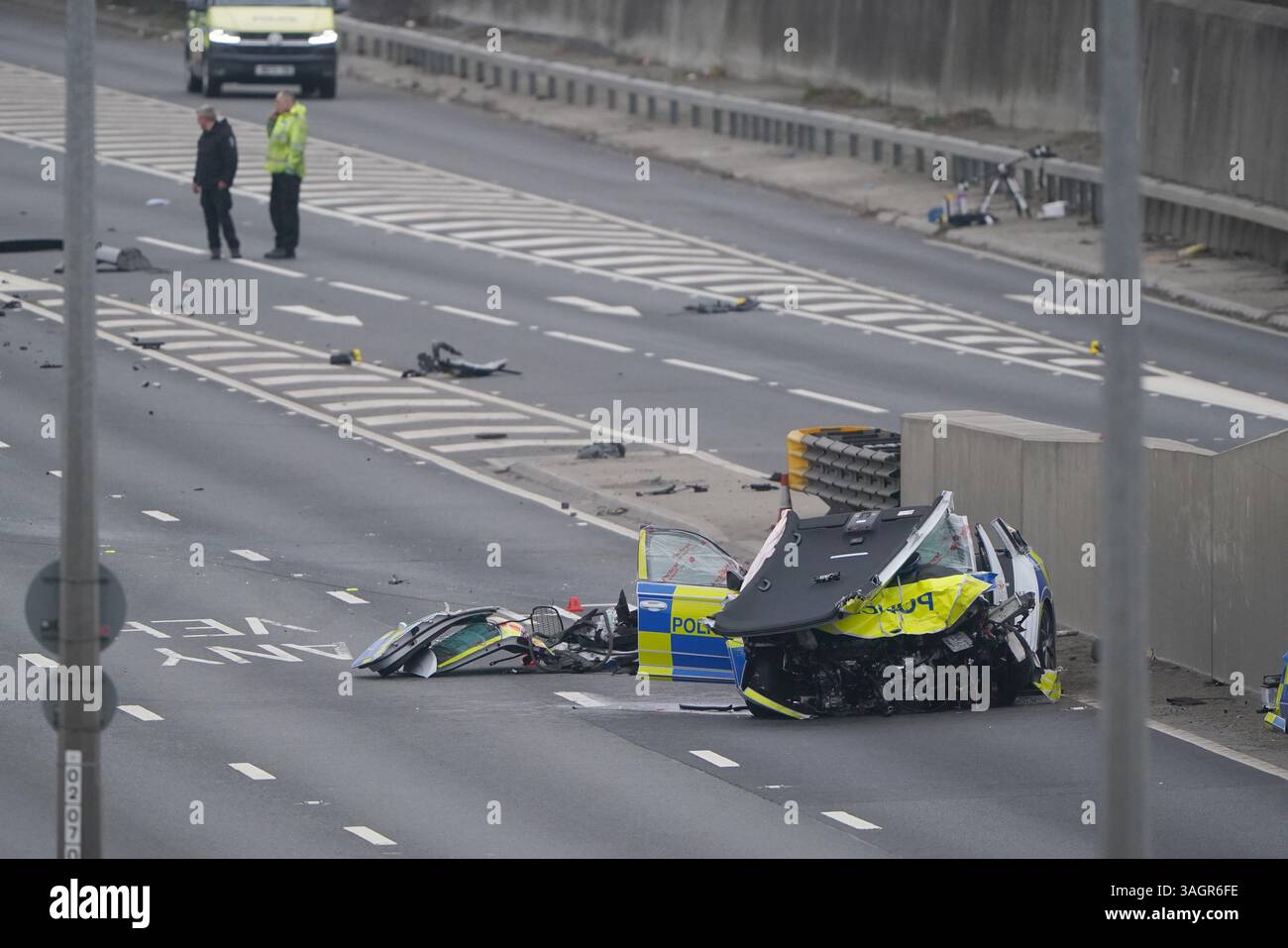 The scene on the A1, which has been shut in both directions on Tyneside ...
